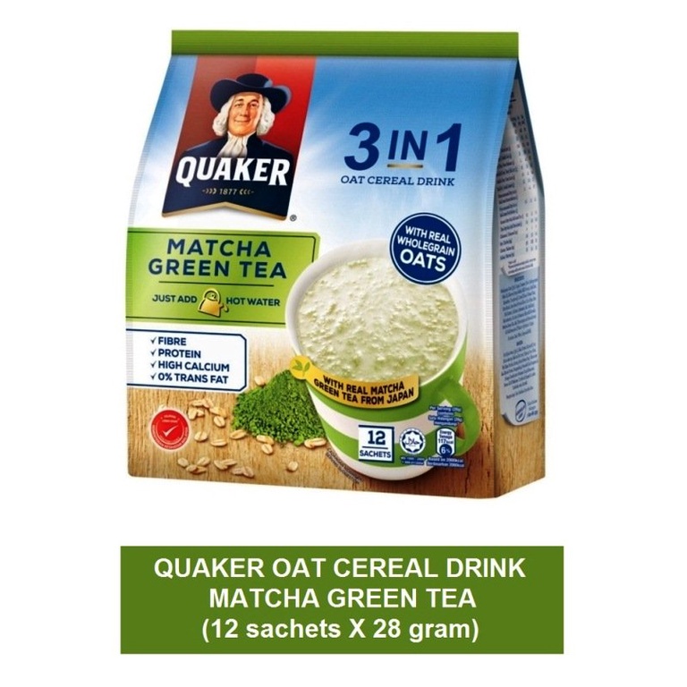 Quaker SACHET Malaysia Oat Cereal Drink contains 12 SACHET MATCHA ...