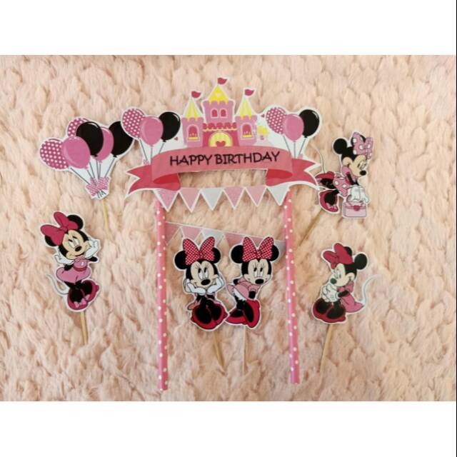 Minnie Mouse topper, birthday decoration, pudding topper and cake ...