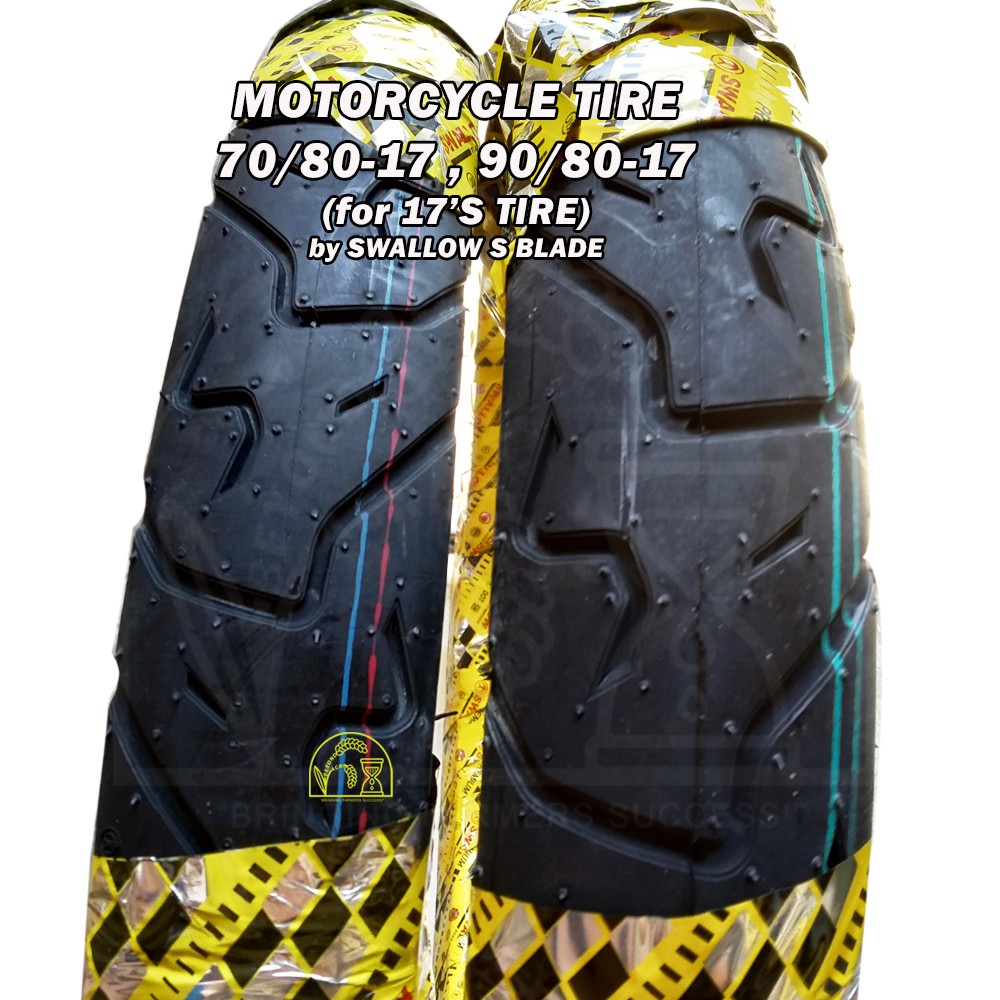 MOTORCYCLE TIRE TUBELESS 70 80 17 , 80 90 17 S BLADE by SWALLOW ...