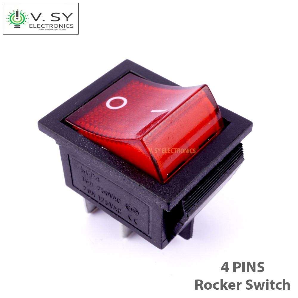 Heavy Duty Rocker Switch 4 Pins ON and OFF Toggle Car Motorcycle Truck ...