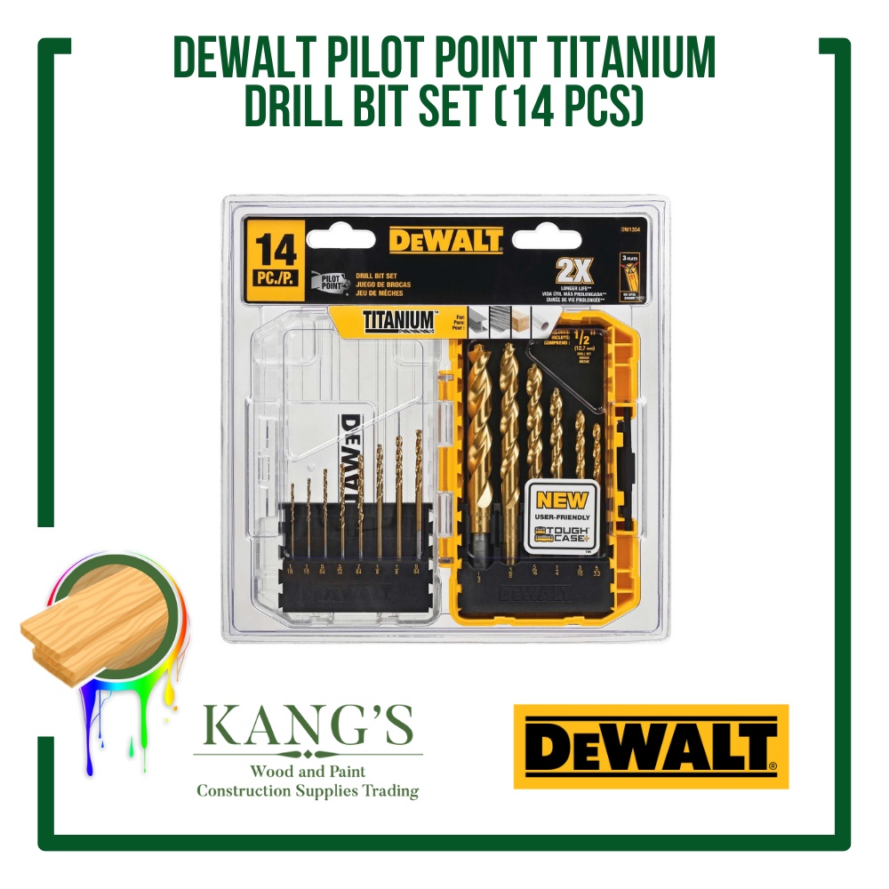 DeWalt DW1354 14PCS Pilot Point Titanium Drill Bit Set | Shopee Philippines