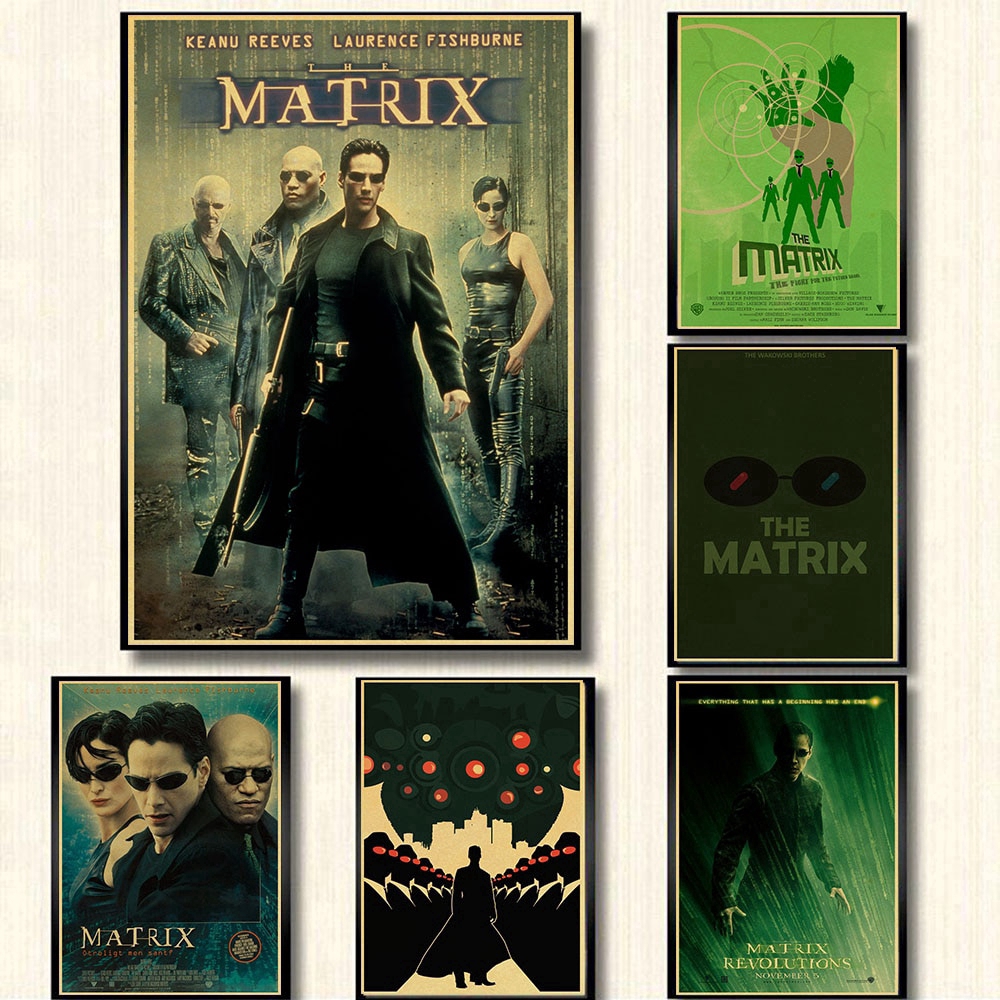 Vintage Kraft Paper Poster About America super hero The Matrix home ...