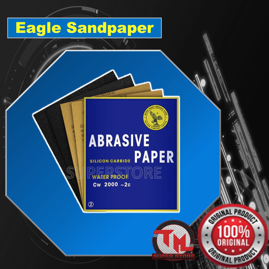 EAGLE Sandpaper ( waterproof ) Liha (100pcs/pack) • Tm ss | Shopee ...