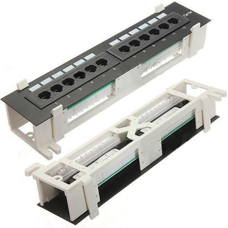 CAT5e Pro RJ45 Network Mini Wall Mount Patch Panel Rack Surface Bracket ...