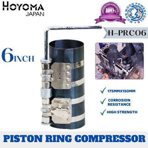 HOYOMA JAPAN Piston Ring Compressor 6" Inch Adjustable Piston Installer ...