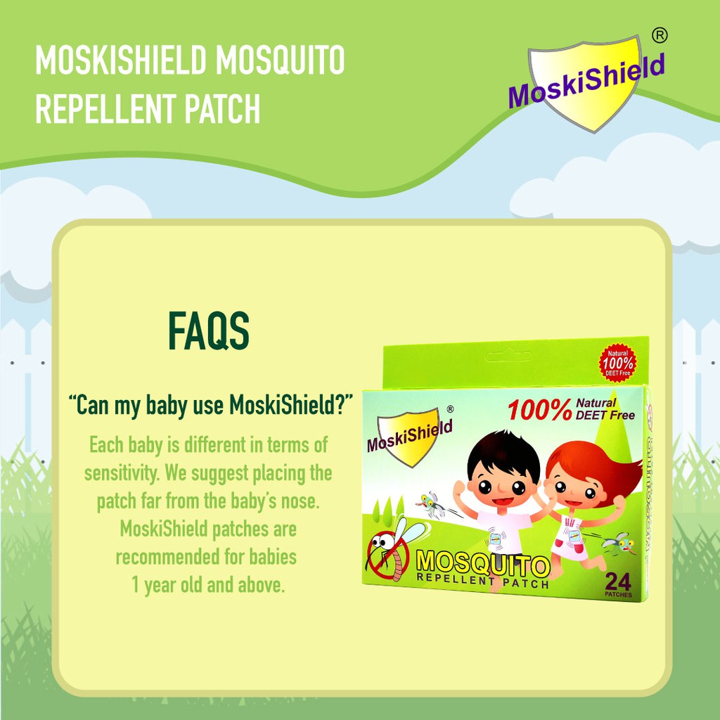 MoskiShield Mosquito Repellent Stick ON Patch Anti Dengue 24 Patches (1 ...