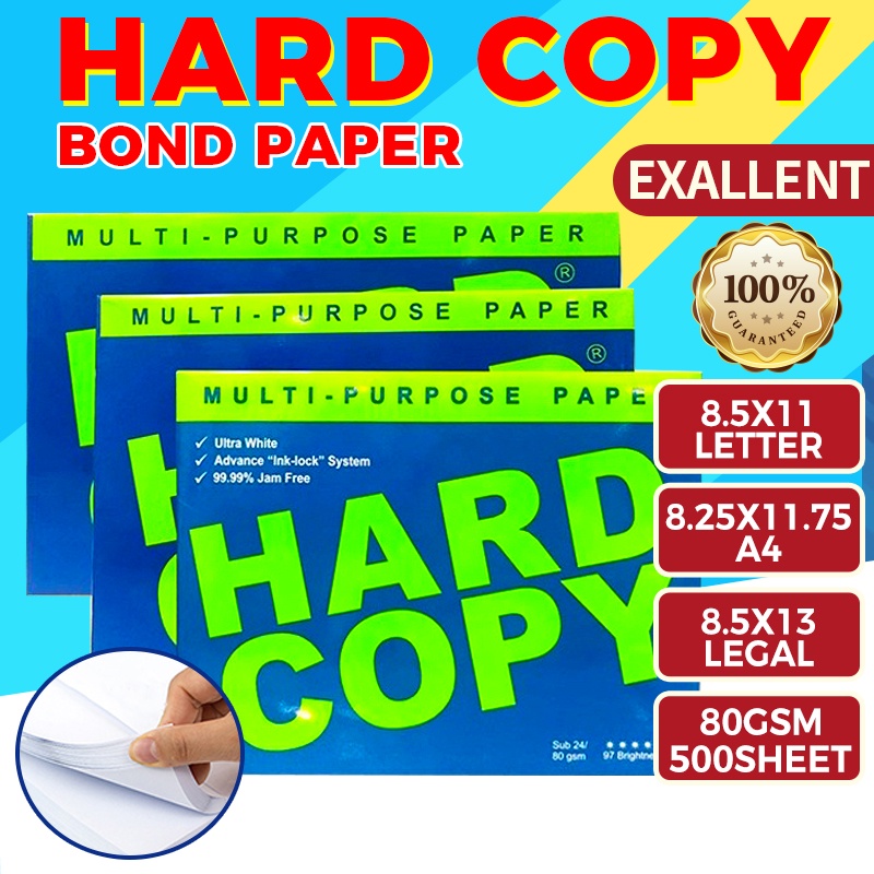 Copy Paper Short / A4 / Long Hard Copy Bond Paper 80gsm 500Sheets Sub ...