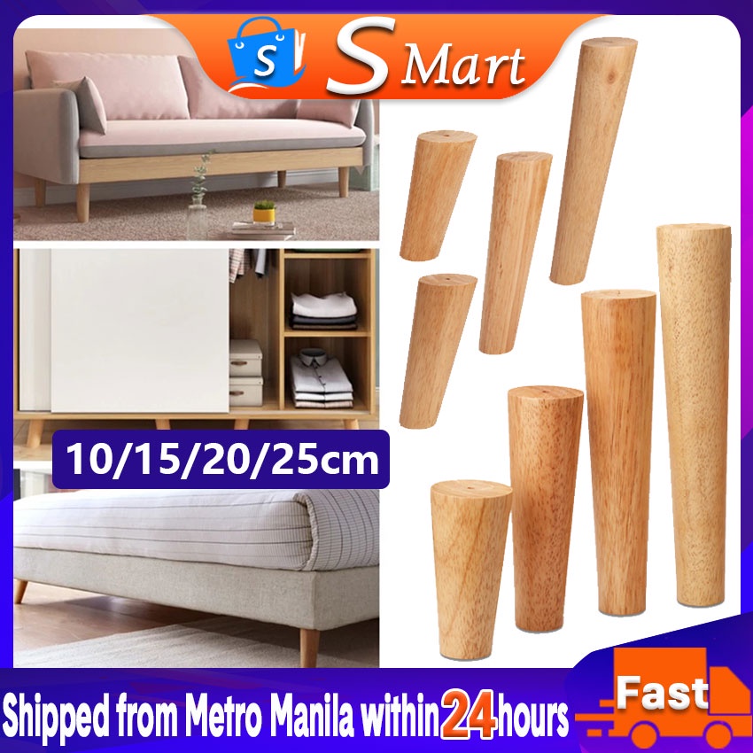 4Pcs Solid Wood Furniture Legs Inclined Cone Sofa Chair Replacement ...