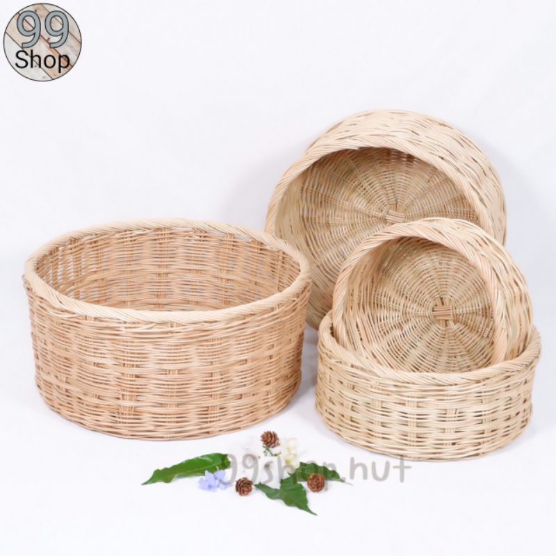 Low-Profile Rattan Bucket Woven Lines Firmly Arranged 4 Sizes [COD ...