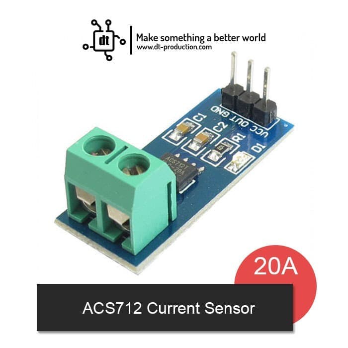 Acs712 Electric Current Sensor 20A AC DC Hall Current Sensor | Shopee ...