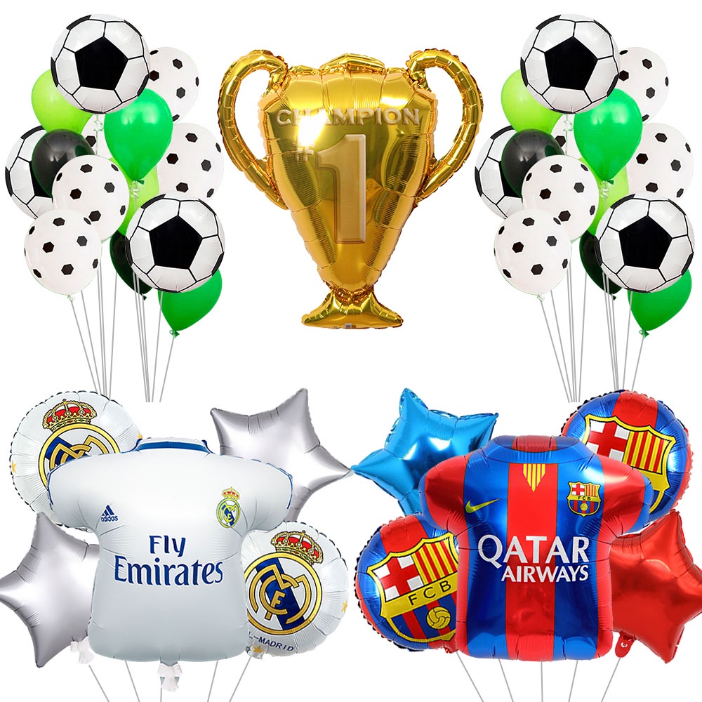 Football Soccer Theme Boy Party Decoration Balloon Barca Real Madrid ...