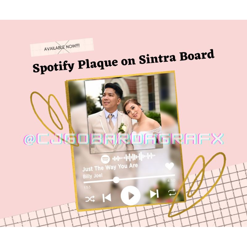 CUSTOMIZED SPOTIFY PLAQUE ON SINTRA BOARD | Shopee Philippines