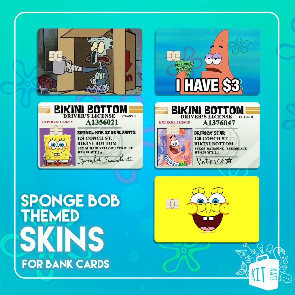 Bank card skins/stickers (Spongebob theme) Sold per 1 piece | Shopee ...