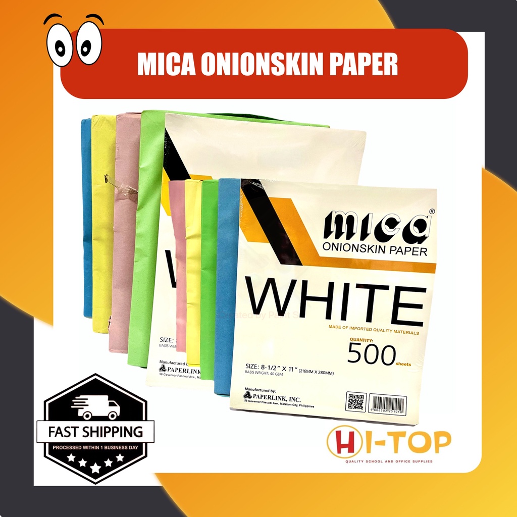 Mica Onionskin Paper Colored Paper Blue Green Yellow Pink White l Long ...