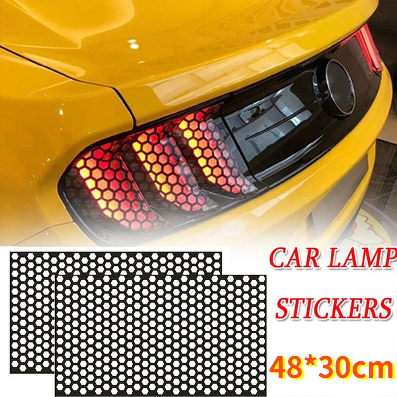 48*30cm Car Cuttable DIY Honeycomb Sticker Rear Tail Light Styling ...