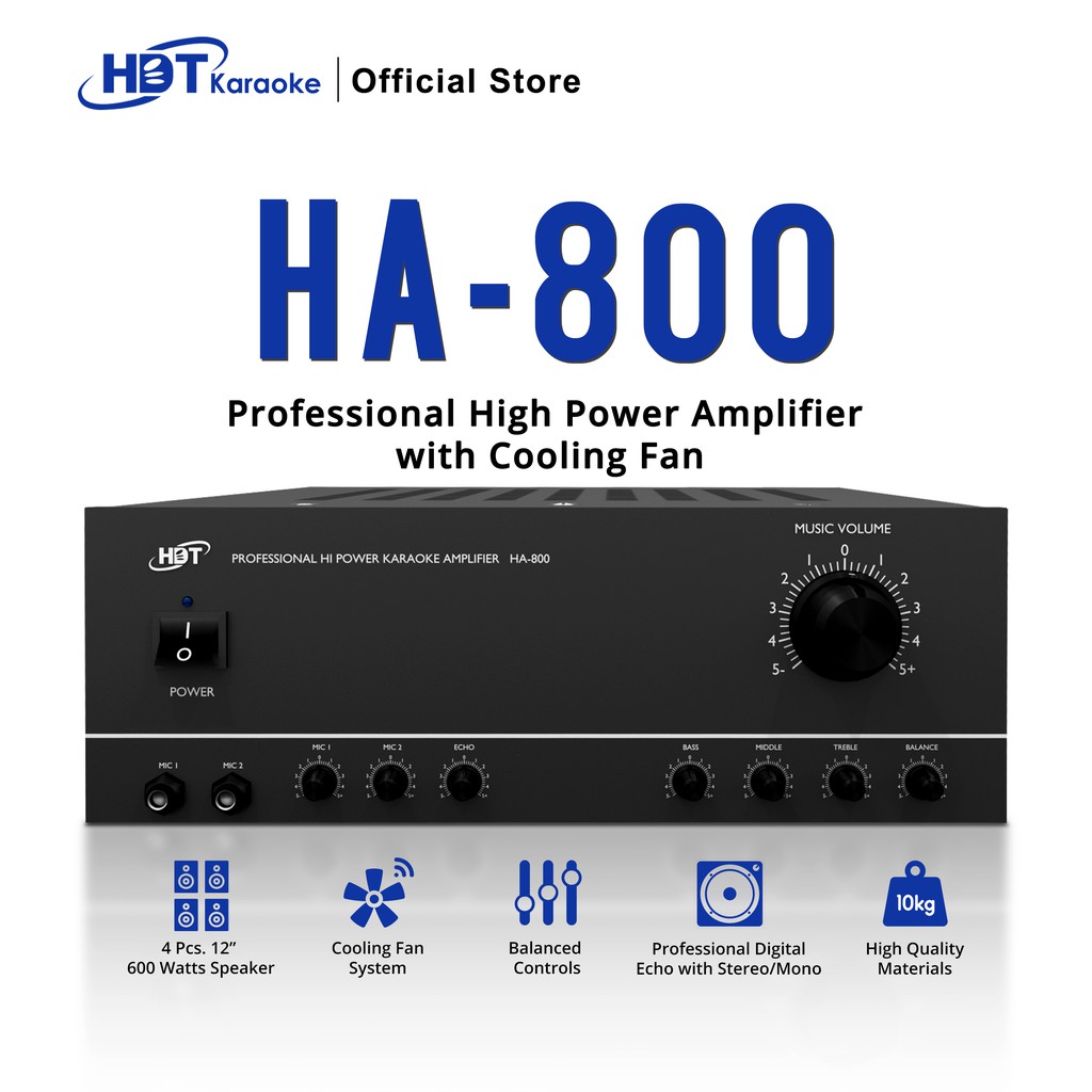HDT HA-800 Professional High Power Amplifier with Cooling Fan | Shopee ...