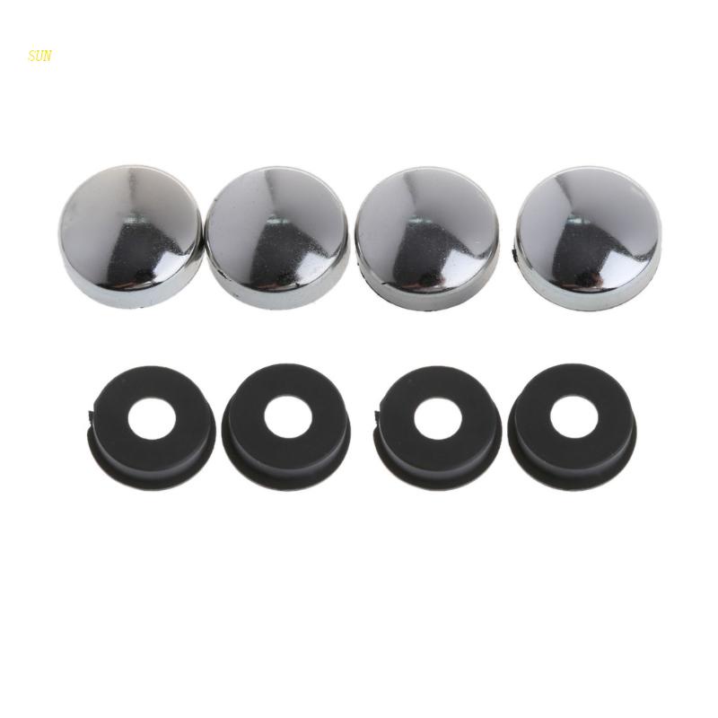 SUN 8Pcs Car Truck License Plate Frame Screw Nut Caps Bolt Fixed Screw ...
