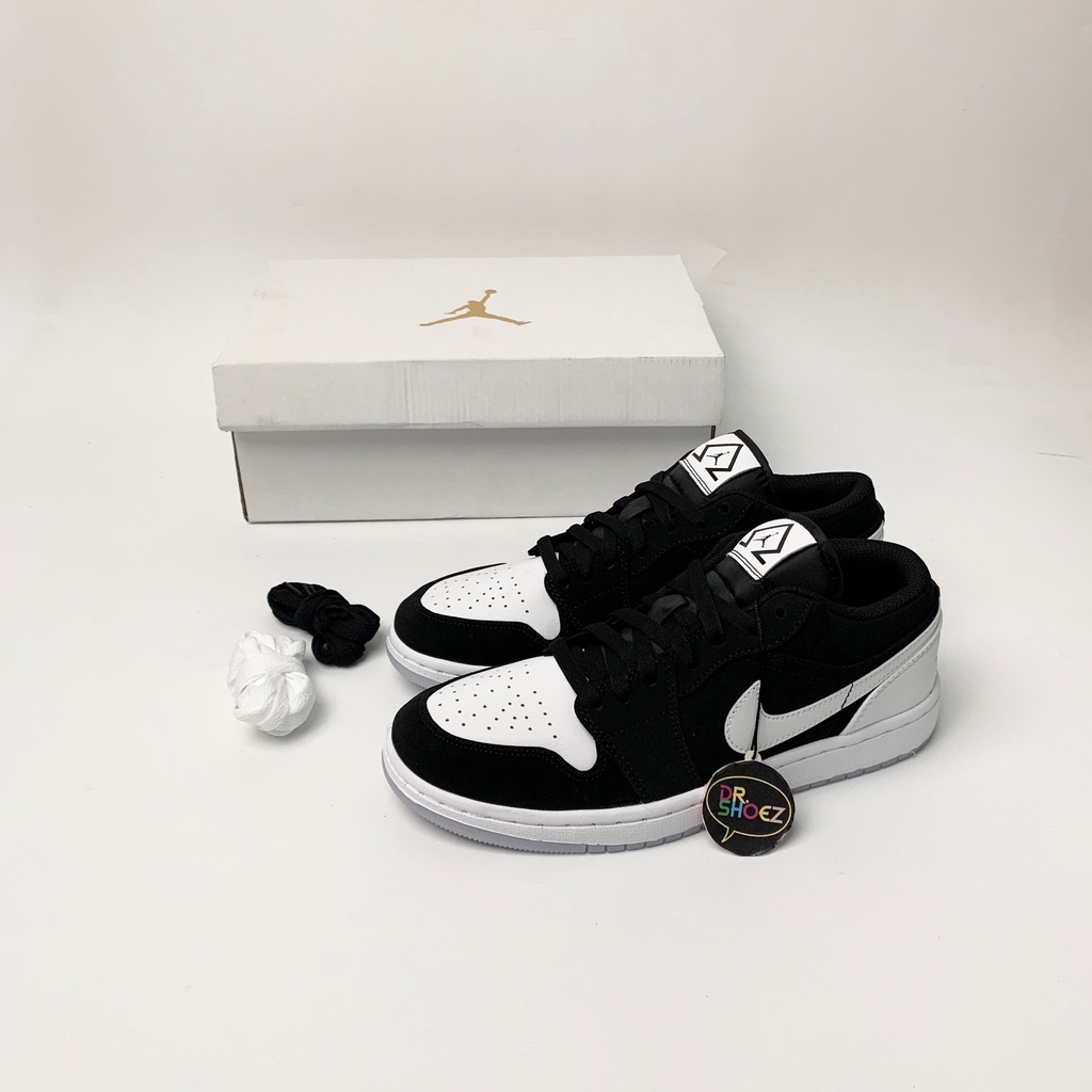 Premium Nxke Air Jordan 1 Low Black White Diamond Shoes (dr.shoez ...