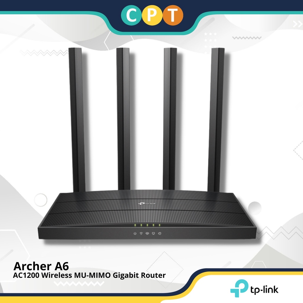 TP-Link Archer A6 AC1200 Wireless MU-MIMO Gigabit Router Version 4 ...