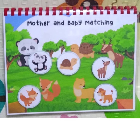 Mother and baby Animals Matching Busy Book laminated Activities ...