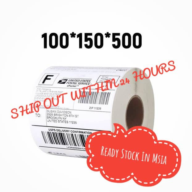 A6 Shopee Waybill Thermal Paper Shipping Label Consignment Sticker 100 ...