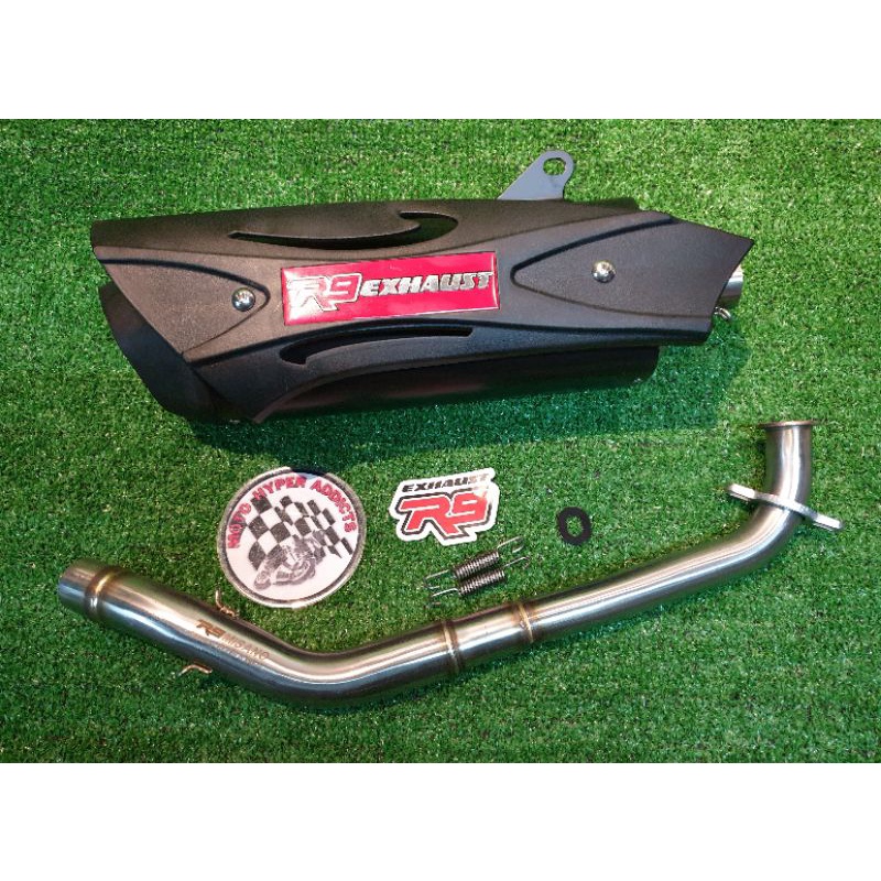 R9 EXHAUST PIPE MISANO BLACK - NMAX V1/V2, AEROX V1/V2, ADV150 ...