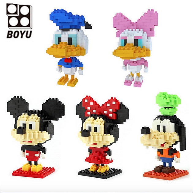 Micro NanoBlock Standing Mickey Minnie Family Standing Toys for ...