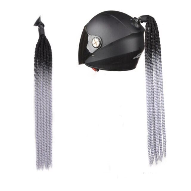 6 Braids Motorcycle Helmet Dreadlocks Women Helmet Dreadlocks Ponytail ...