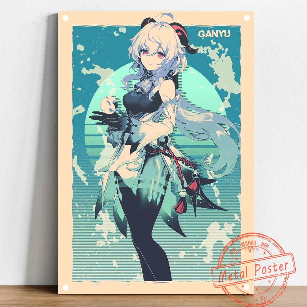 Ganyu Genshin Impact Metal Poster TV Shows Movie Game Anime Tin Sign ...