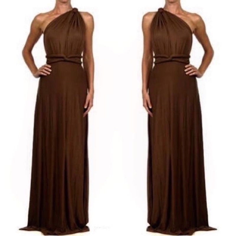 CHOCO BROWN INFINITY DRESS WITH ATTACHED TUBE | Shopee Philippines