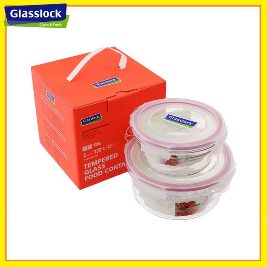 Glasslock lunch box (set of 2 boxes of 350ml and 720ml) | Shopee ...