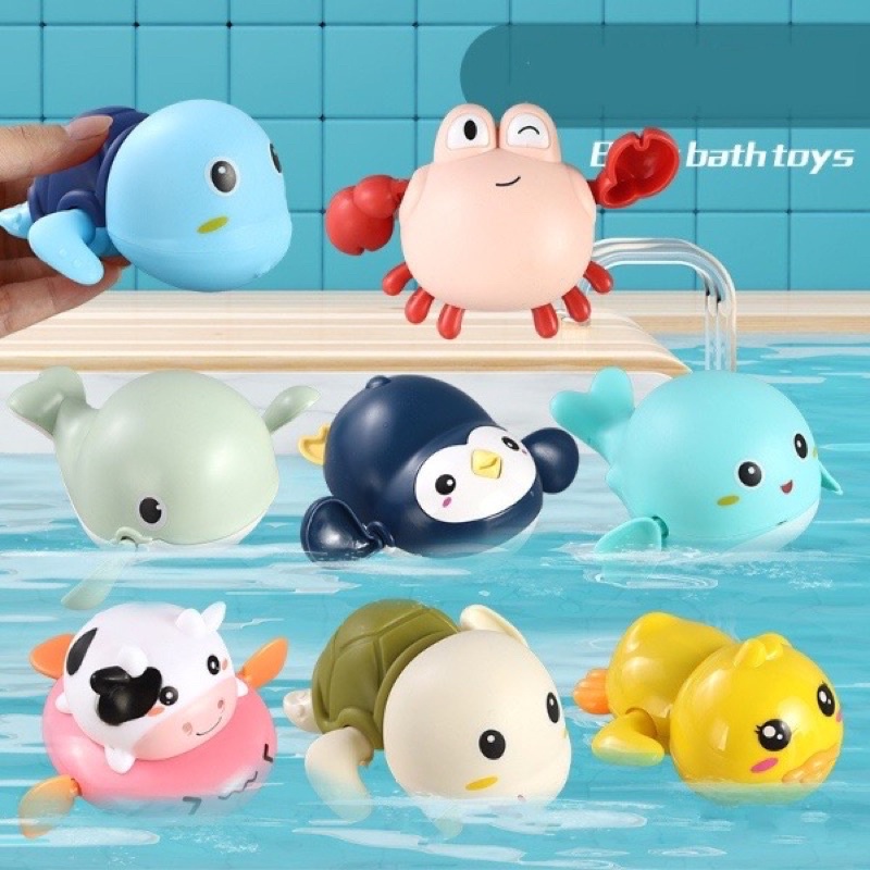 Wind-up Turtle, Crab, and Fish Swimming Bath Toys | Shopee Philippines