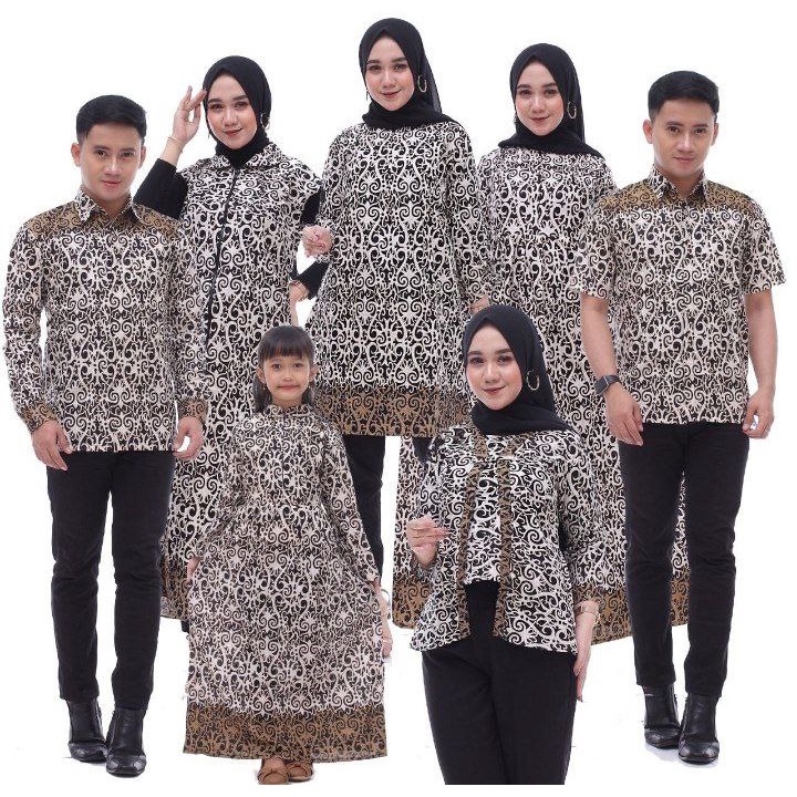 Modern Family Couple Batik Shirt Batik Motif Kawung Set Sarimbit Batik ...