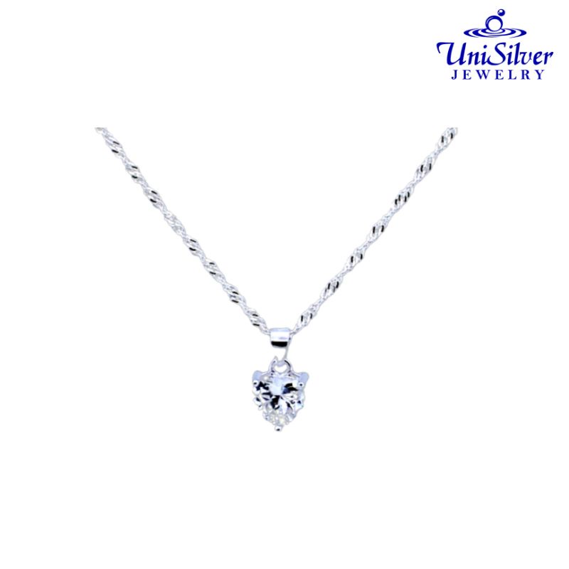 Unisilver 925 Sterling Lady's Necklace w/ Heart Pendant (NPS47-2018 ...