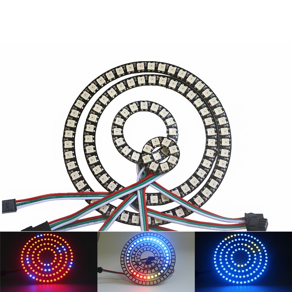 8/16/24/35/45 leds WS2812B pixel ring Addressable LED modules DC5V ...