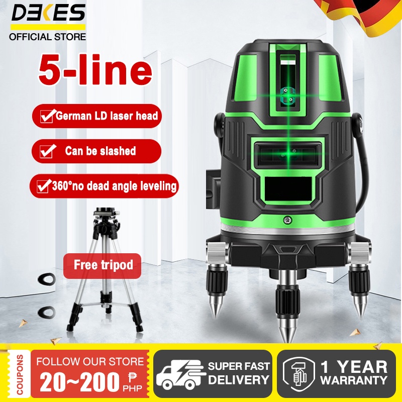 【Tripod Included】12 Line 3D Green Light Laser Level Digital Level Self ...