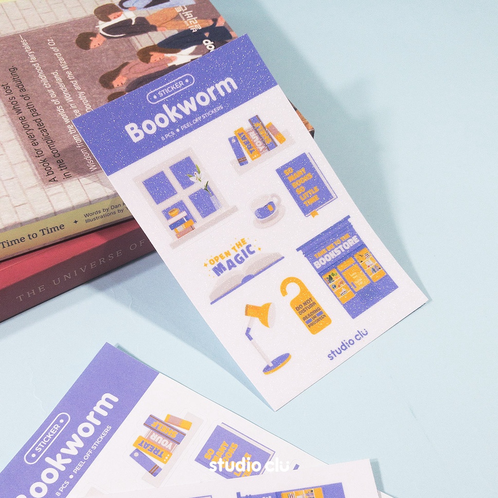 Bookworm Journal Vinyl Sticker Sheet | Cute Journal Deco | studio clu ...