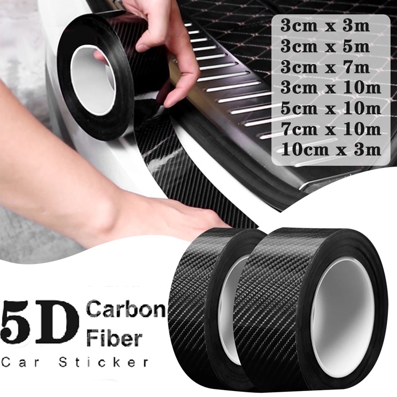 3/7/10M Carbon Fiber Car Sticker 5D Anti Scratch Tape Car Door Sill ...