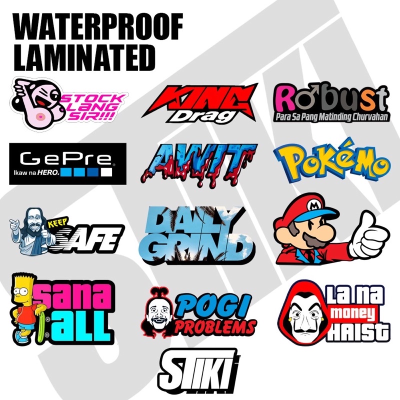 ASSORTED DESIGNS | WATERPROOF STICKERS | Shopee Philippines