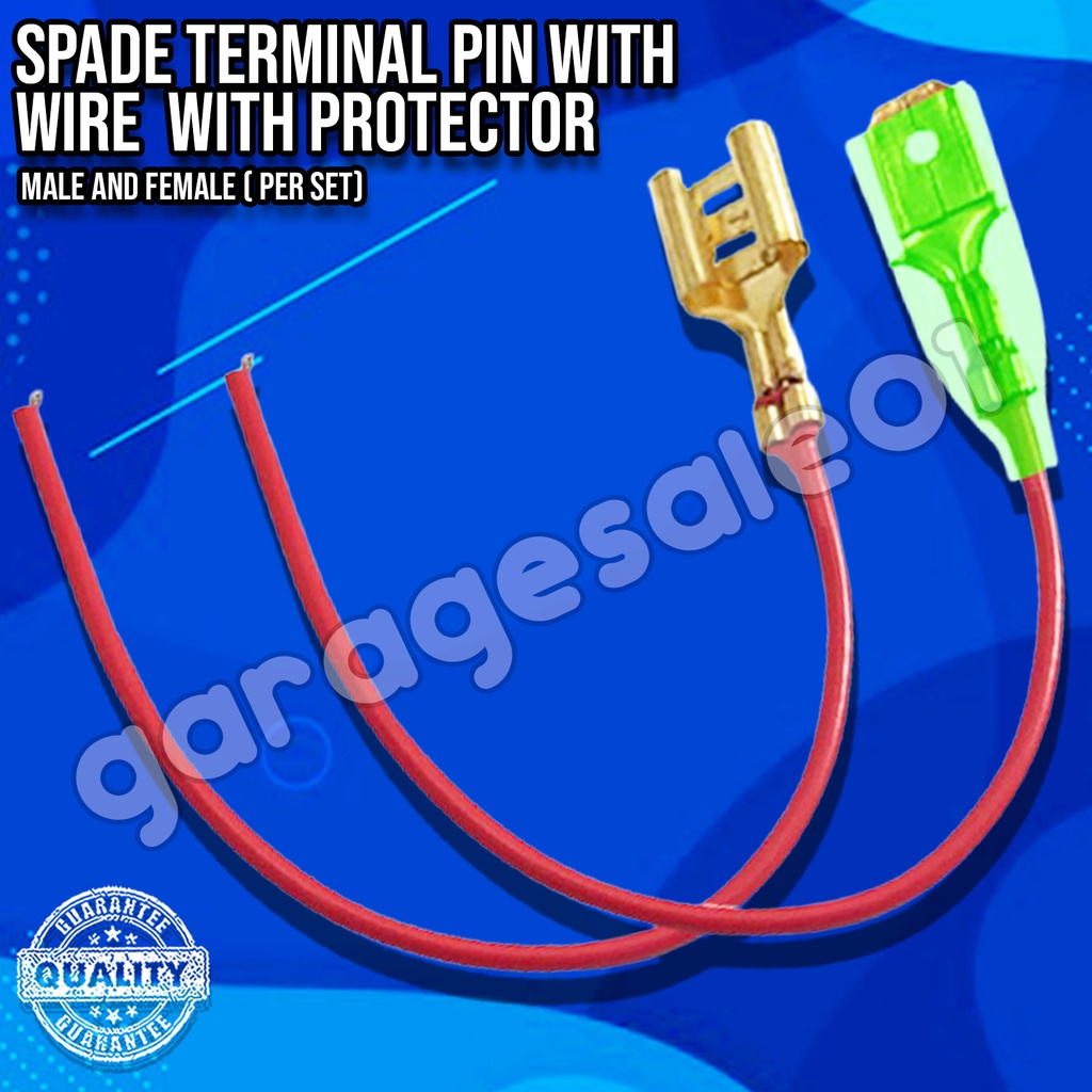 Spade Terminal Pin With Wire & Protector Male/Female Heavy Duty (PER ...