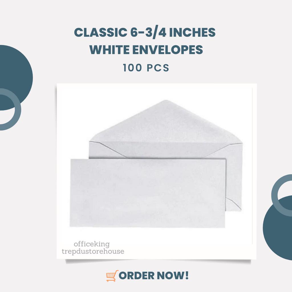 Classic White Envelopes 6-3/4 inches 100pcs | Shopee Philippines