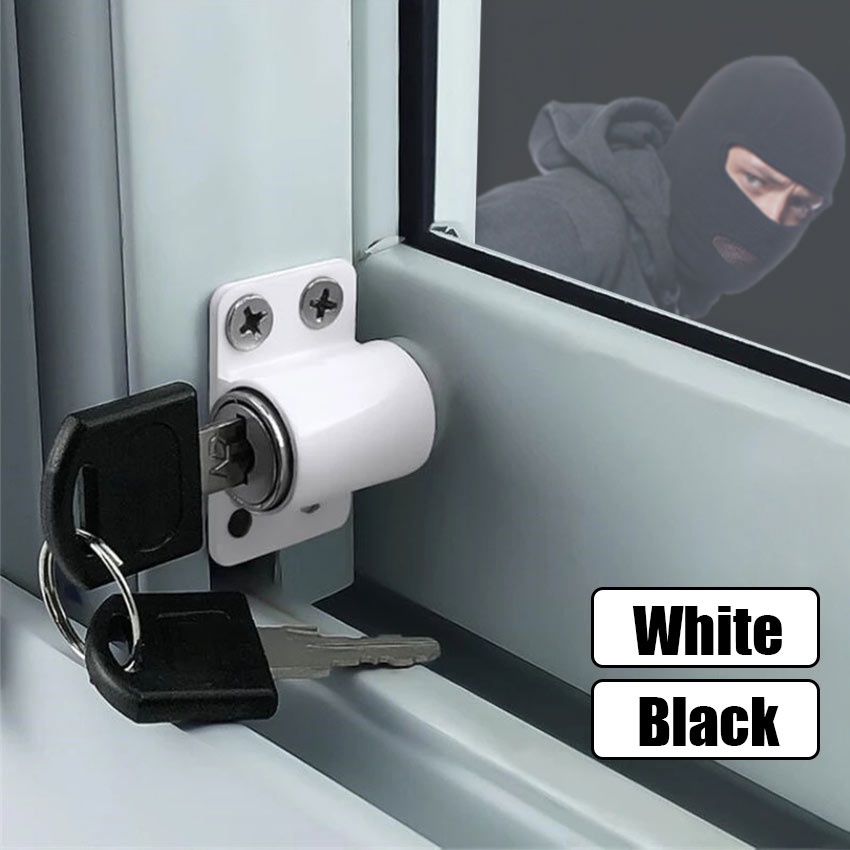Big Window Patio Screw Door Lock Key Push with 2 Keys For Baby Child ...