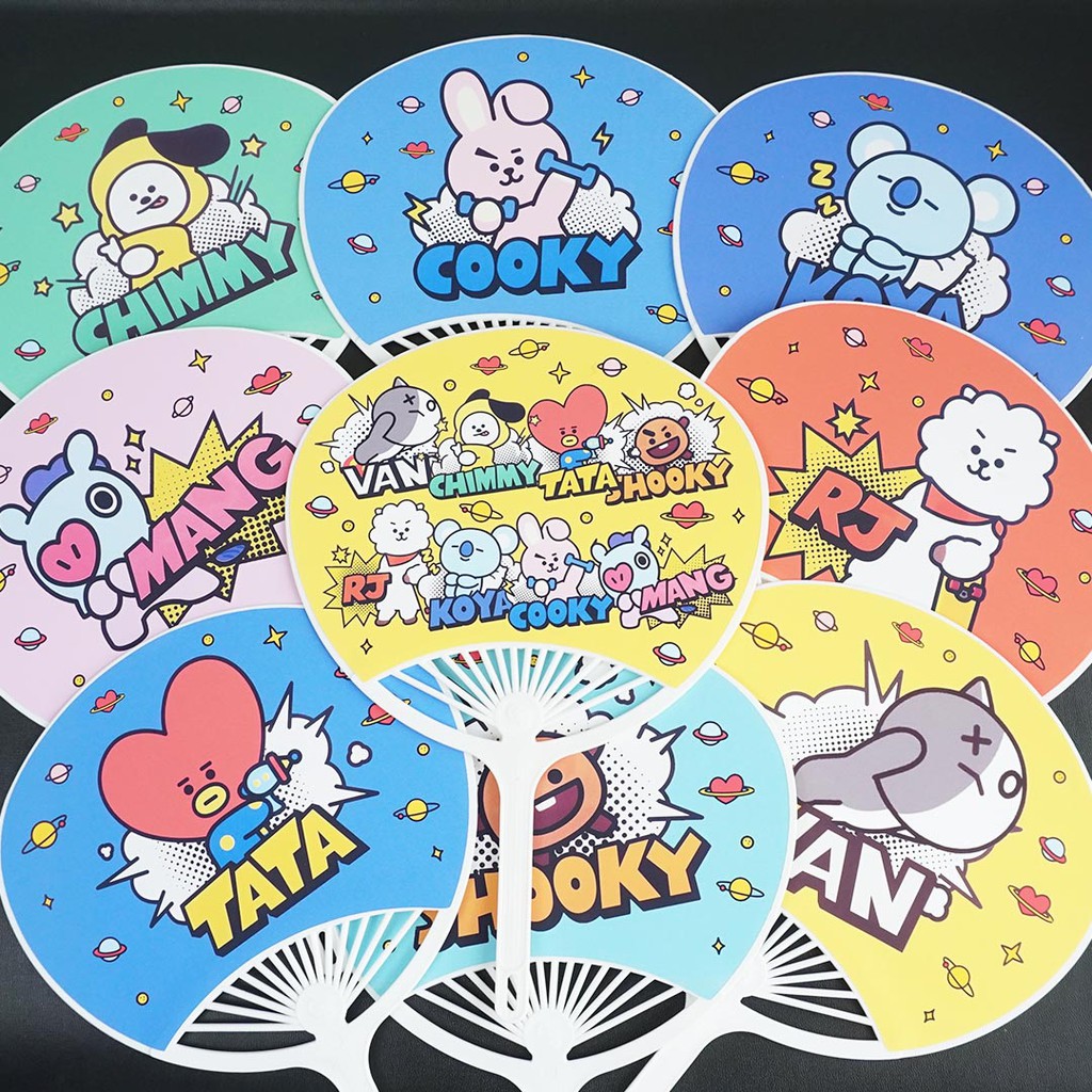 Bt21 Shell Fan (Version 4) KPOP Merchandise Custom Hand Fan Uchiwa ...
