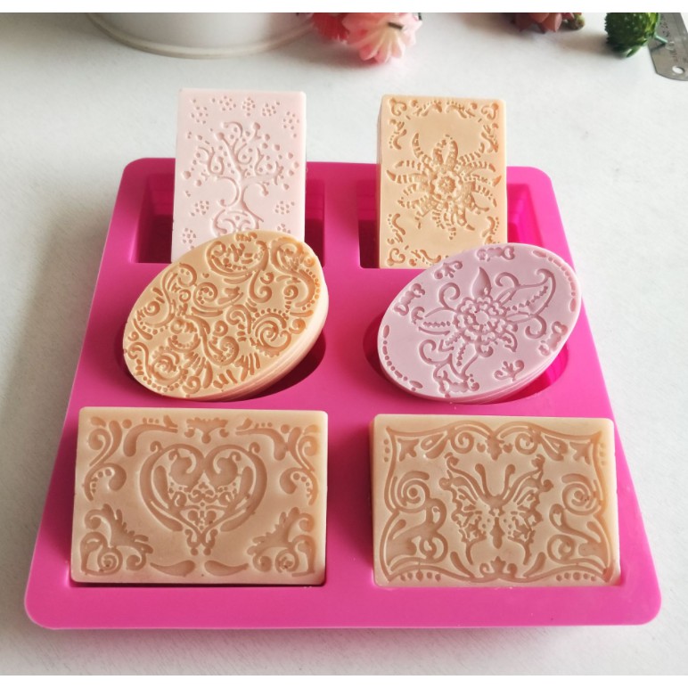 Decorative Silicon Molder for Soap or Baking - Foodgrade Swirls Flowers ...