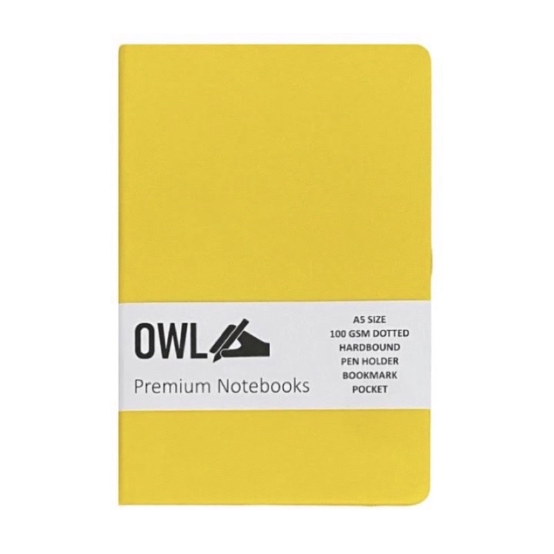 Owl Notebooks Yellow Leather Journal 100 Leaves A5 Size | Shopee ...