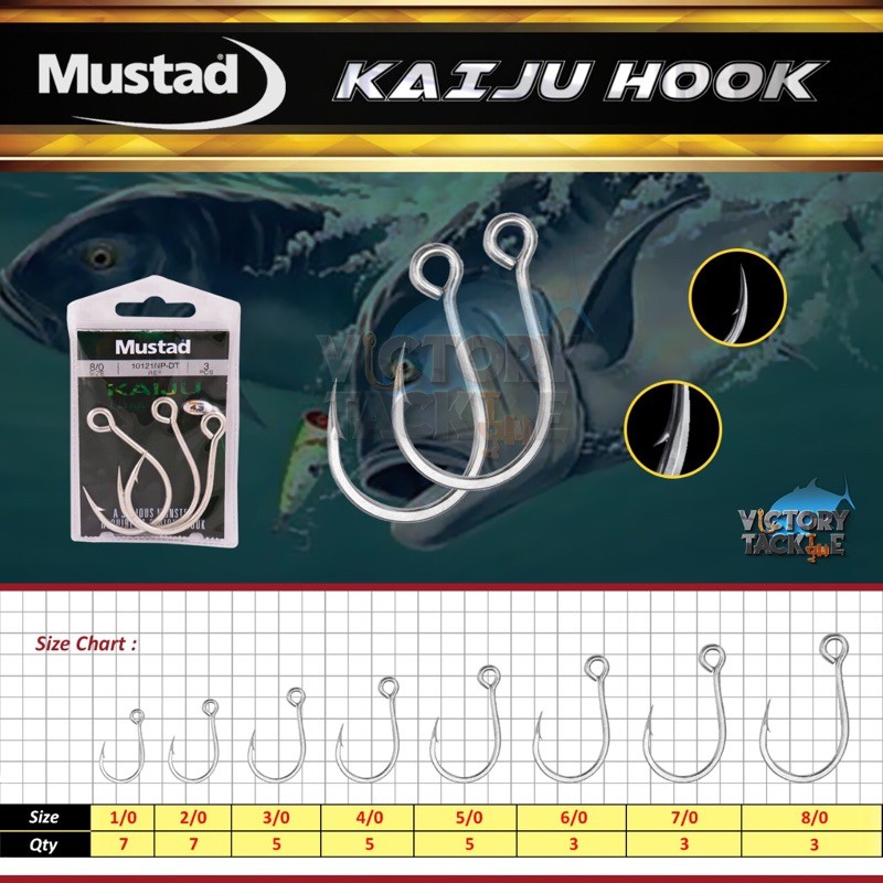 Mustad KAIJU ULTRA POINT INLINE SINGLE HOOK 10121NP-DT | Shopee Philippines
