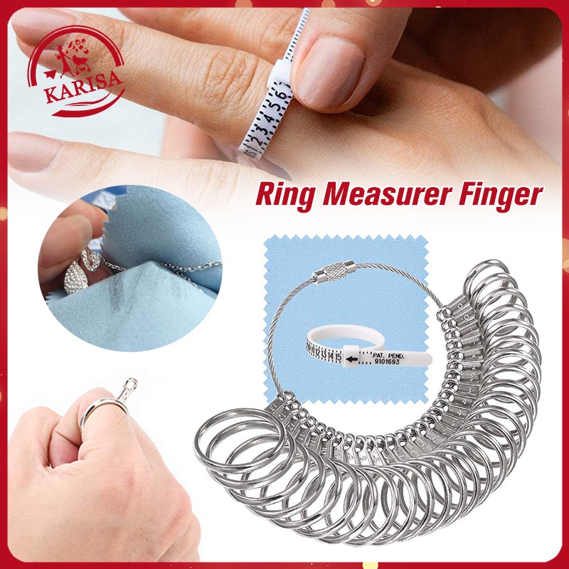 Ring Sizer Measuring Set Metal Finger Sizer Measuring Ring Tool Jewelry ...