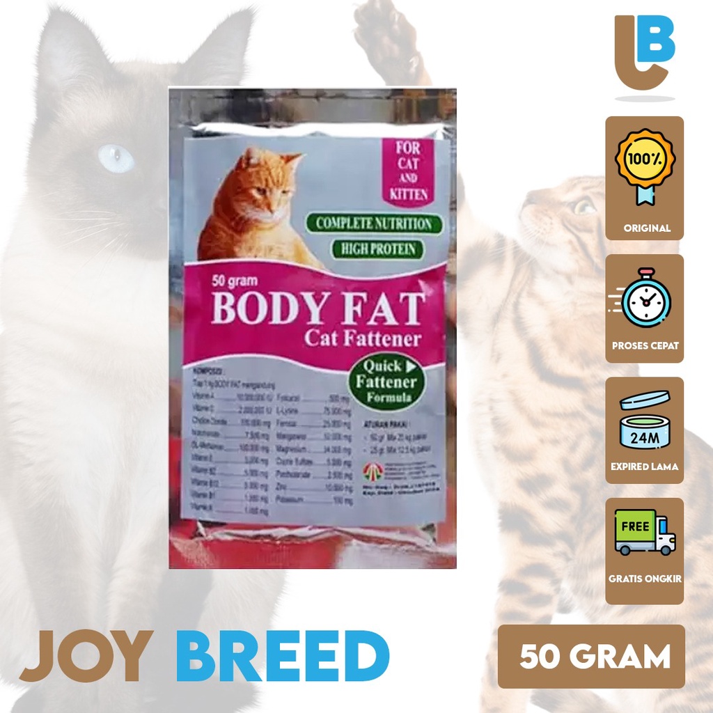 CAT FATTENER BODY FAT CAT FATTENER 50 GRAM CAT FATTENER VITAMIN ...