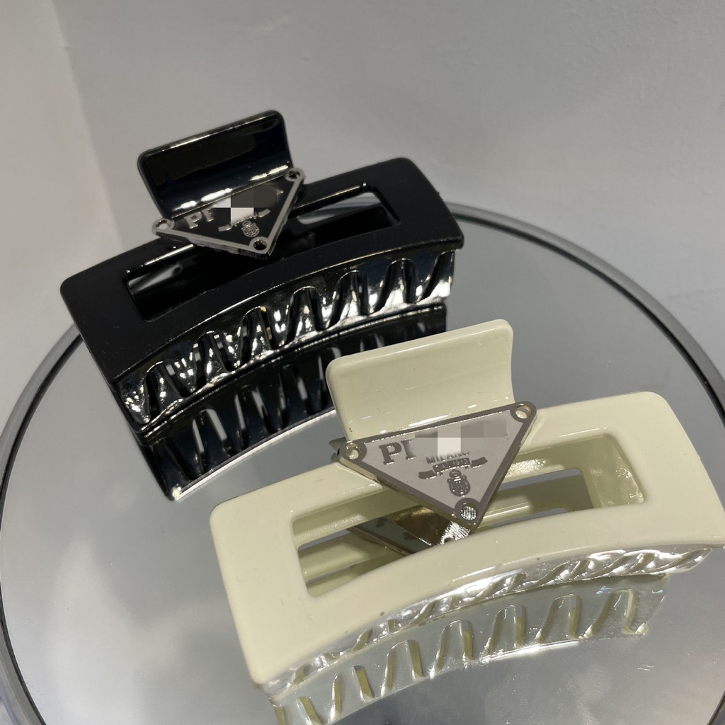 PRADA inverted triangle grab gap former red barrettes back head broken ...