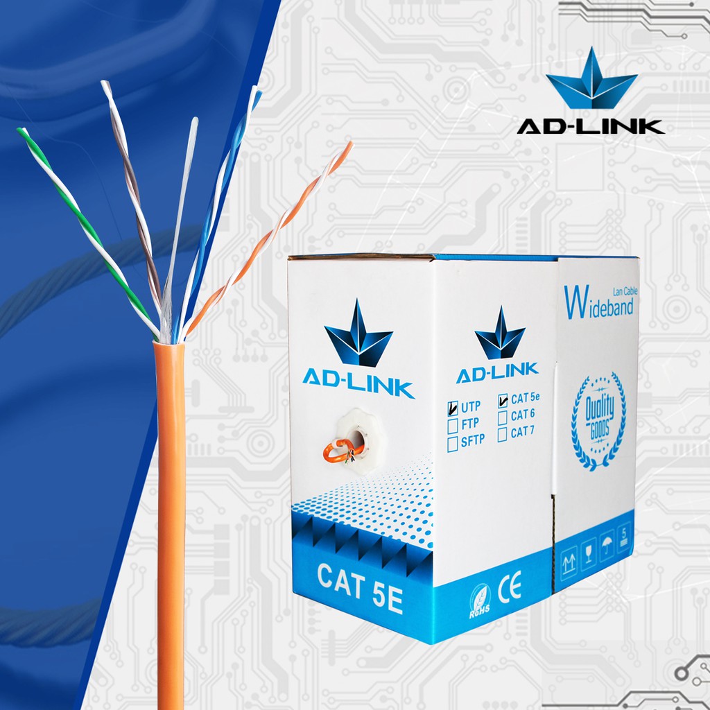 Ad-Link 305m CAT5e UTP Cable (0.5mm) CCA Orange (AD-IN502-C) (MAX. OF ...